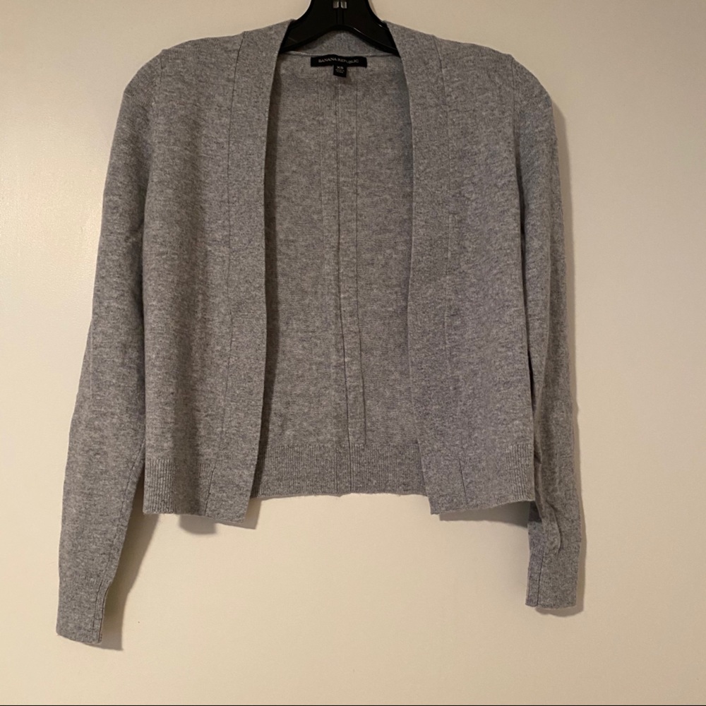 Shrunken Wool/Cashmere Blend Cardigan - Gem